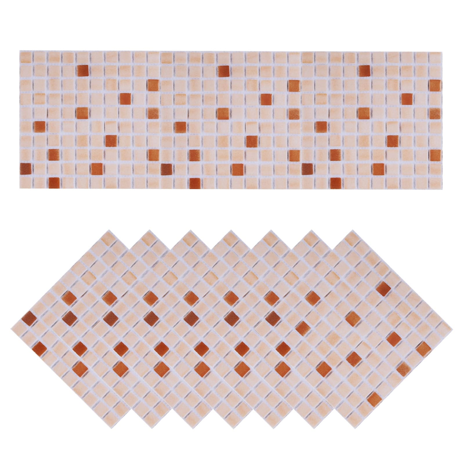 20Pcs Mosaic Tile Sticker 10x10cm Square Wallpaper Backsplash, Style 9 ...