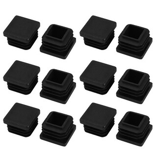 12pcs Furniture Legs Protector Plastic Square Tube Inserts Cap Black ...