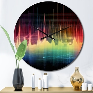 Designart "Sounds Of The Waves Spectogram" Abstract Shapes Oversized ...