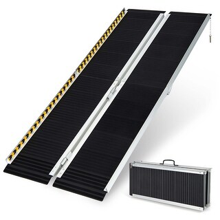 Costway Portable Aluminum Wheelchair Ramp 6 FT with Transition Plate ...