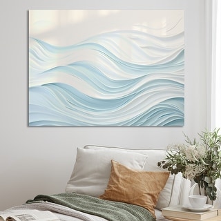 Designart "White And Blue Wave Papercut Style I" Coastal Waves Wall Art ...