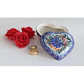 Blue Rose Polish Pottery 125 Vena Small Heart Box - Bed Bath & Beyond ...