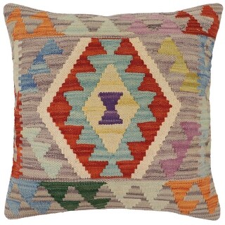 Rustic Eaton Turkish Hand-Woven Kilim Pillow - 18'' x 18'' - Bed Bath ...