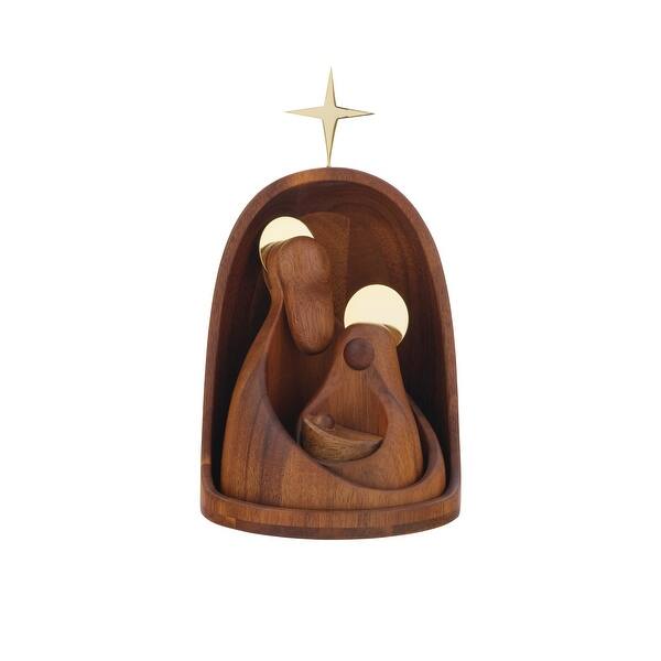 Nambe Nested Nativity Holy Family Baby Jesus Figurine Scene - 5.25" x 8 ...