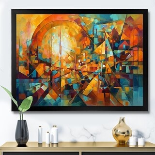 Designart "Abstracting The Cubist Form I" Abstract Cubism Framed Wall ...