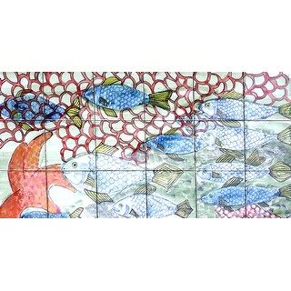 36in x 18in Aquarium Fish Mosaic 18pc Tile Ceramic Wall Mural - Bed ...