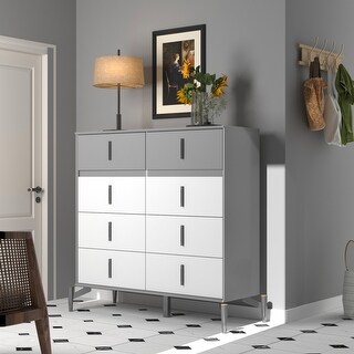 Timechee 8 Drawer Dresser, Double Dresser Wood Storage Dresser Chest ...