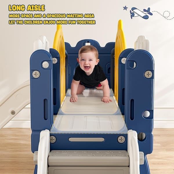 7 in 1 Toddler Slide Large Kids Slide Outdoor Indoor Playset - 6'L x 6. ...