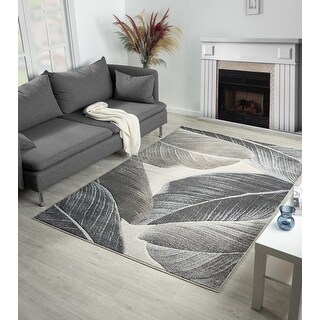 Fresco Collection Dark Grey Abstract Area Rug - On Sale - Bed Bath ...