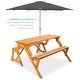 2-in-1 Outdoor Interchangeable Wooden Picnic Table/Garden Bench - Bed ...