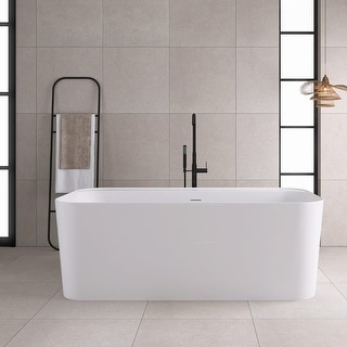 Acrylic Roll-Top Flatbottom Non-Whirlpool Bathtub in White - Bed Bath ...