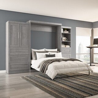 Pur Queen Murphy Bed with Open and Concealed Storage (126W) by Bestar ...