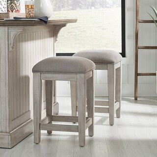 Heartland Antique White Tobacco Uph Counter Height Stool - Bed Bath ...