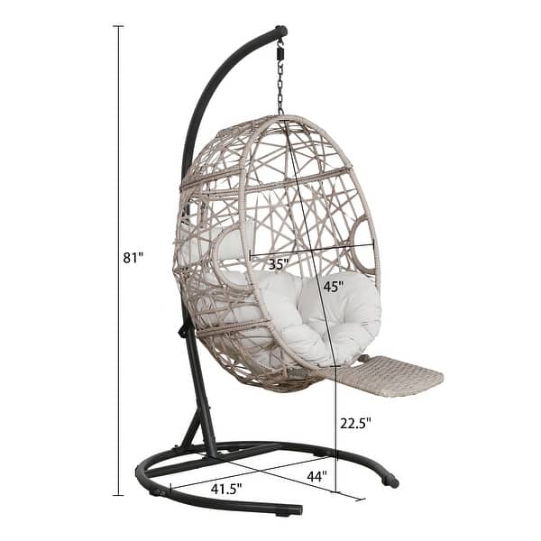 Outdoor Patio Wicker Hanging Basket Swing Chair - Bed Bath & Beyond ...
