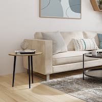 WYNDENHALL Ryan Modern 16 inch Wide Metal Marble Side Table in White ...