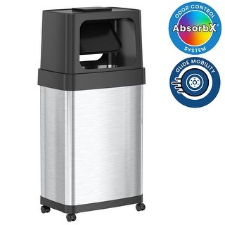 iTouchless 18 Gallon / 68 Liter Push Door Kitchen Trash Can with Wheels ...