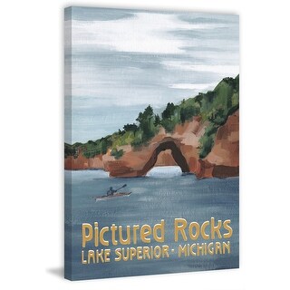 'Pictured Rocks' Painting Print on Wrapped Canvas - Bed Bath & Beyond ...