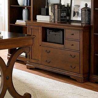 Brookview Rustic Cherry Brown Credenza Desk with File Storage Drawers - Bed Bath & Beyond - 8831547