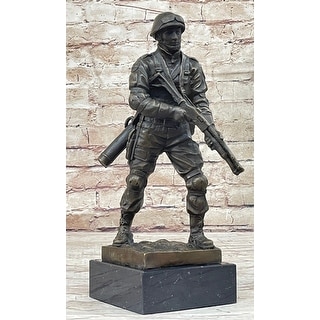 Signed Original Artwork By Milo Soldier Holding Rifle And Gear Bronze ...