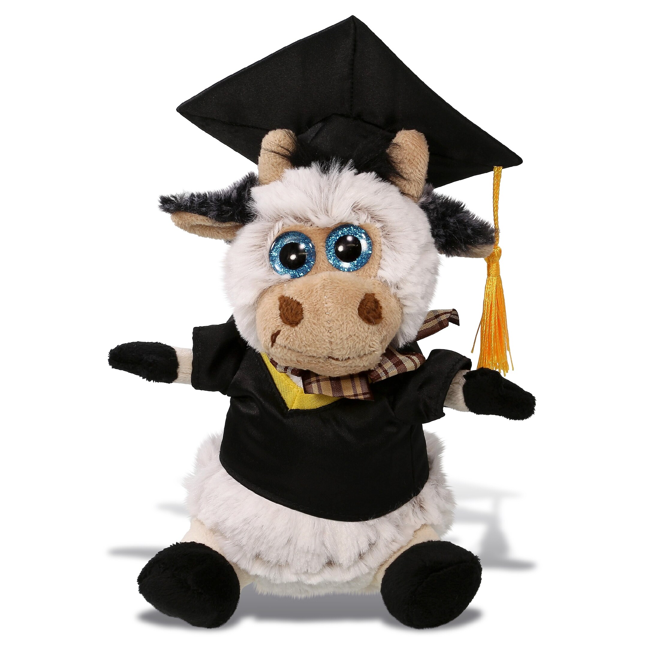 DolliBu Cow Graduation Plush Toy with Gown and Cap with Tassel - 6 ...