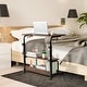 Rolling and Height Adjustable Computer Desk with Charging Station - Bed ...