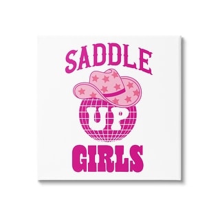 Stupell Saddle Up Girls Phrase Canvas Wall Art Design by Emily Dumas ...