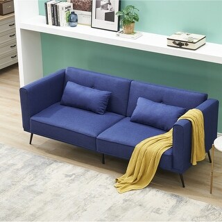 Sofa Bed Convertible Sleeper Couch Folding Sofa for Small Space, Blue ...