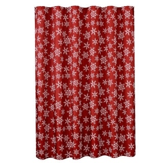 Violet Linen Decorative Christmas Printed Snowflakes Design Red Shower ...