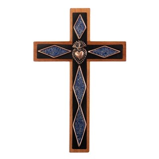 Novica Handmade Heroism Cross Sodalite And Copper Wall Cross - Bed Bath ...