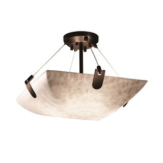 Justice Design Clouds U-Clips 3-light Dark Bronze Square Bowl Semi ...
