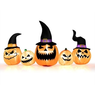 8 Feet Inflatable Pumpkin Family Waterproof Halloween Yard Decoration ...