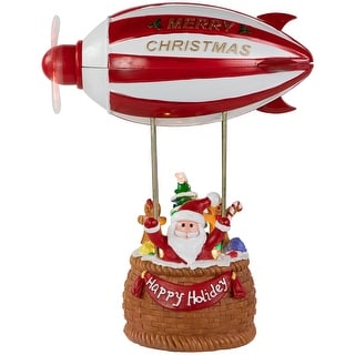 8.5" Red and White Musical and Animated Blimp Christmas Figure - Bed ...