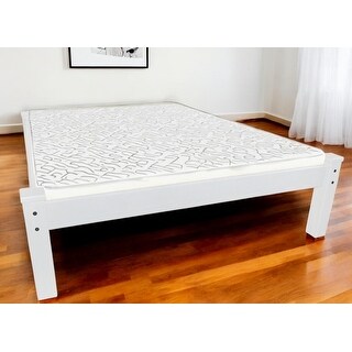 HomeRoots White Solid Wood Queen Bed Frame - Bed Bath & Beyond - 42755593