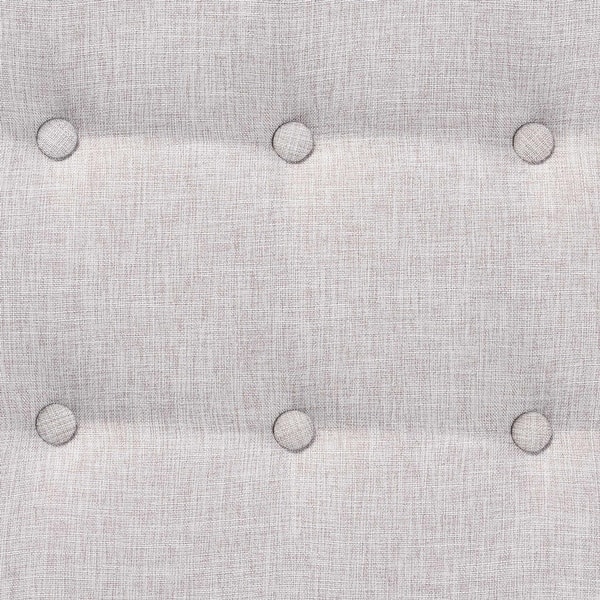 Jeanine Japandi Dark Grey Fabric and Walnut Brown Finished Wood Ottoman ...