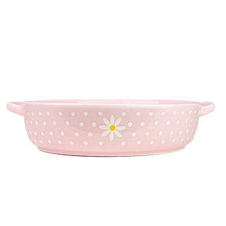 10 Strawberry Street Daisy Polka Dot Round Baker, Pink - Bed Bath ...