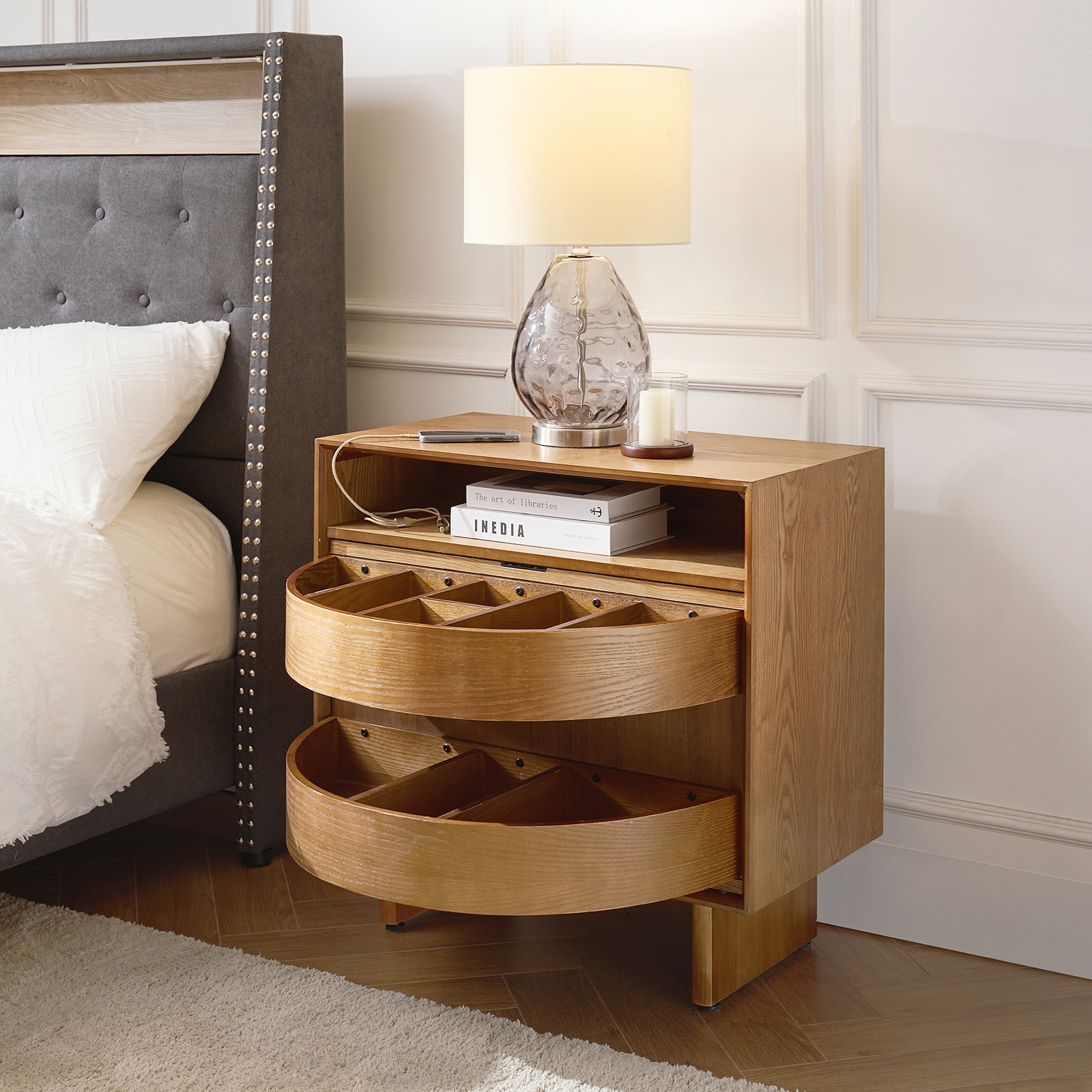 Tall wide nightstands store