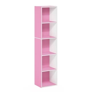 52 in. Tall Pink/White Wood 5-Shelf Bookcase - Bed Bath & Beyond - 43211315
