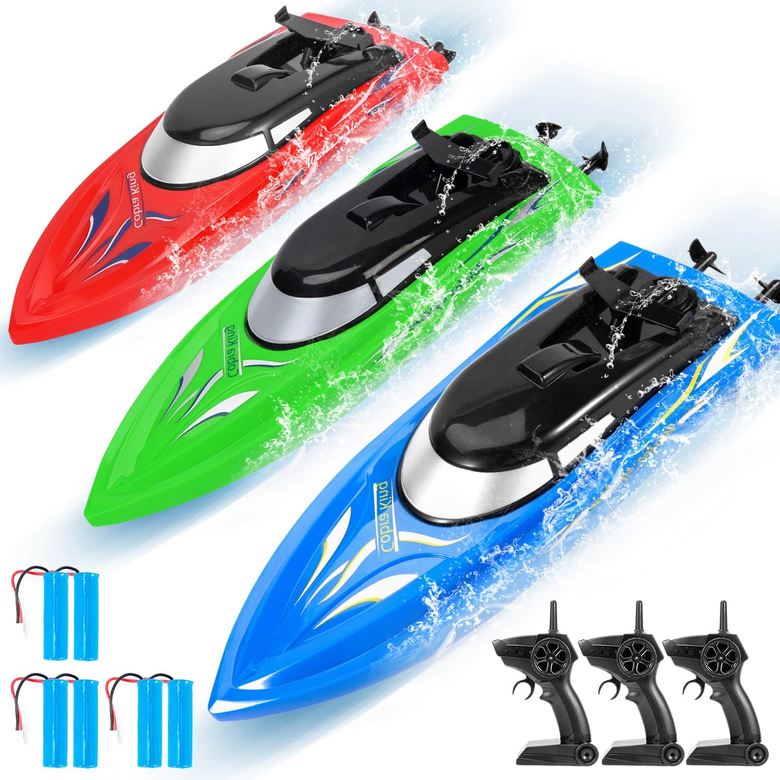 3PACK RC Boat, Remote Control Boats for Kids and Adults,10km/H 2.4G ...