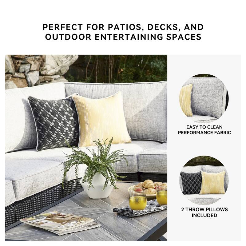 Signature Design by Ashley Beachcroft Outdoor Curved Corner Chair ...