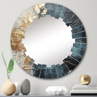 Designart "Lightning Electric Veins Patchwork I" Modern Wall Mirror ...