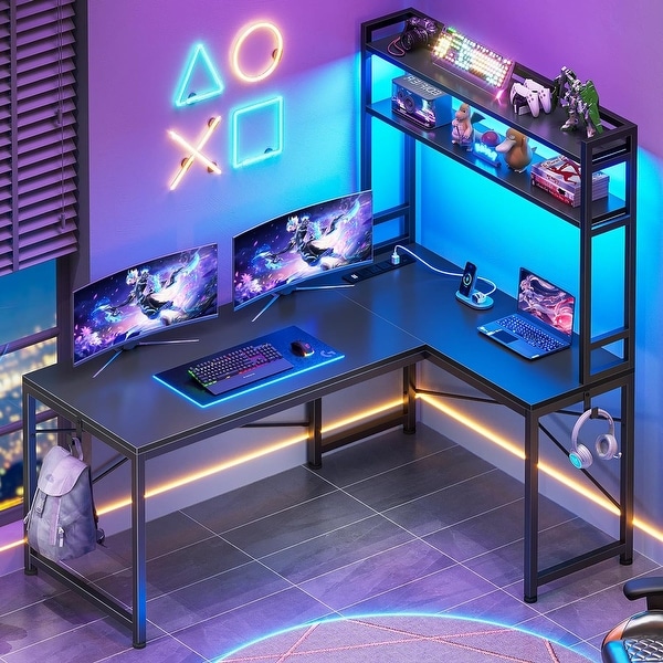 L Shaped Corner Gaming Computer Desk Hutch Small Space Removabl Shelf On Sale Bed Bath Beyond 40471577