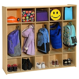 Contender 54" 5 Section Daycare Cubby Coat Locker With Bench Storage ...