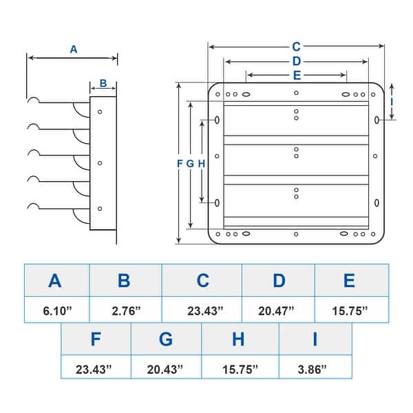 20-Inch Square Aluminum Automatic Gravity Shutter Louver Vent - Bed ...