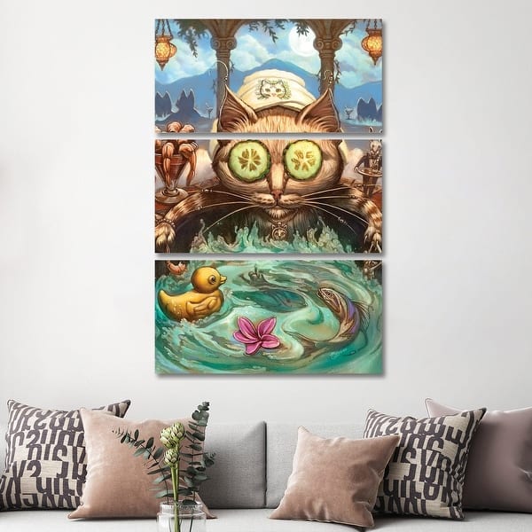 iCanvas "Pampered Cat" by Jeff Haynie 3-Piece Wall Art Set - Bed Bath ...