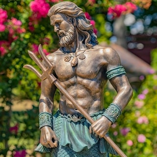 50 Inch Tall Magnesium Merman Garden Statue "Roberto" - Bed Bath ...