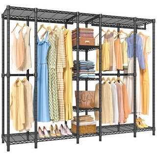 Wire Garment Rack Heavy Duty Clothes Rack, Large Portable Wardrobe Rack ...