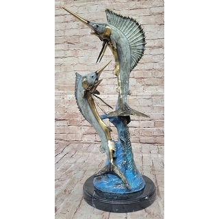 Real Bronze Metal Marlin Sailfish Swordfish Sculpture Statue Original ...
