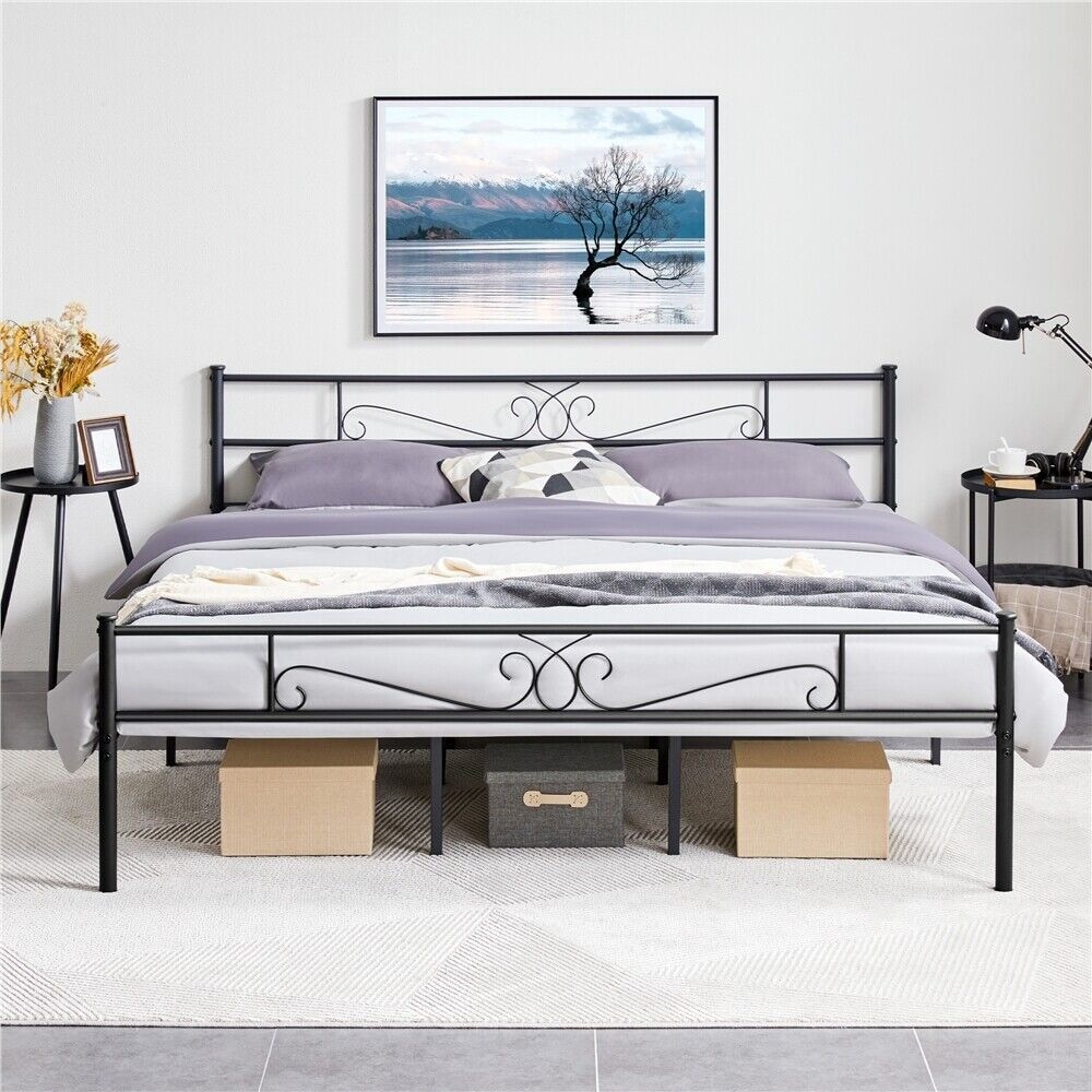 Full/Queen/King Size Wood Platform Bed Frame with Headboard - Bed Bath ...