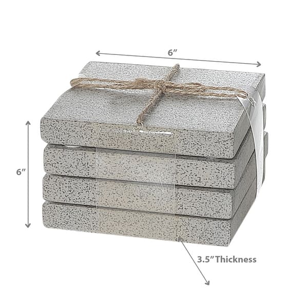 4PC Terrazzo Stone Square Coaster 4X4 - Bed Bath & Beyond - 40138723