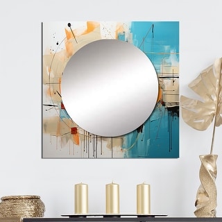 Designart "Abstract Chromatics III" Abstract Collages Wall Mirror ...